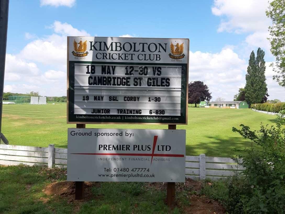 Changeable Fixtures Board with removeable letters for local sports clubs